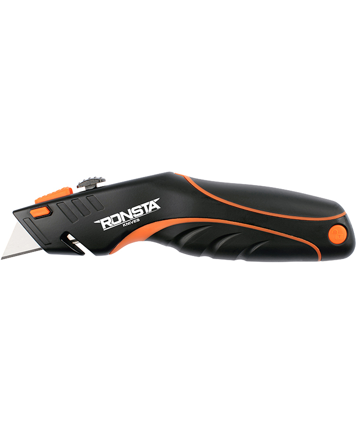 Utility Knife Manual Retractable Multi-Stop Blade c/w 2 x Spare Blades ...