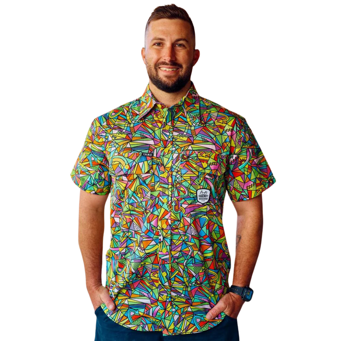 Men's Bonza Short Sleeve Full Print Workshirt - TradeMutt